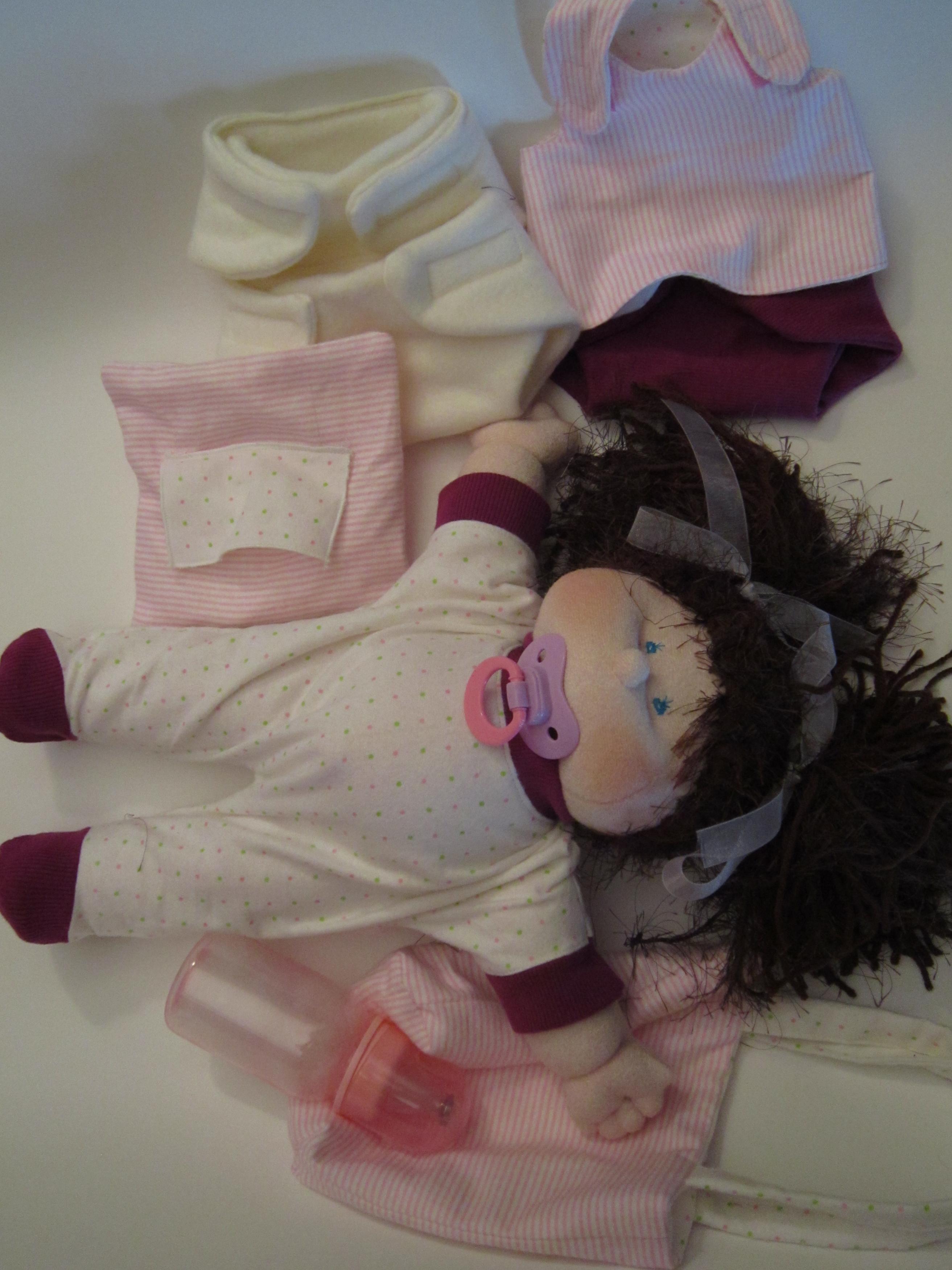 Dinky Baby, Handmade Baby Doll, Soft Sculpture Doll, Magnetic Pacifier ...